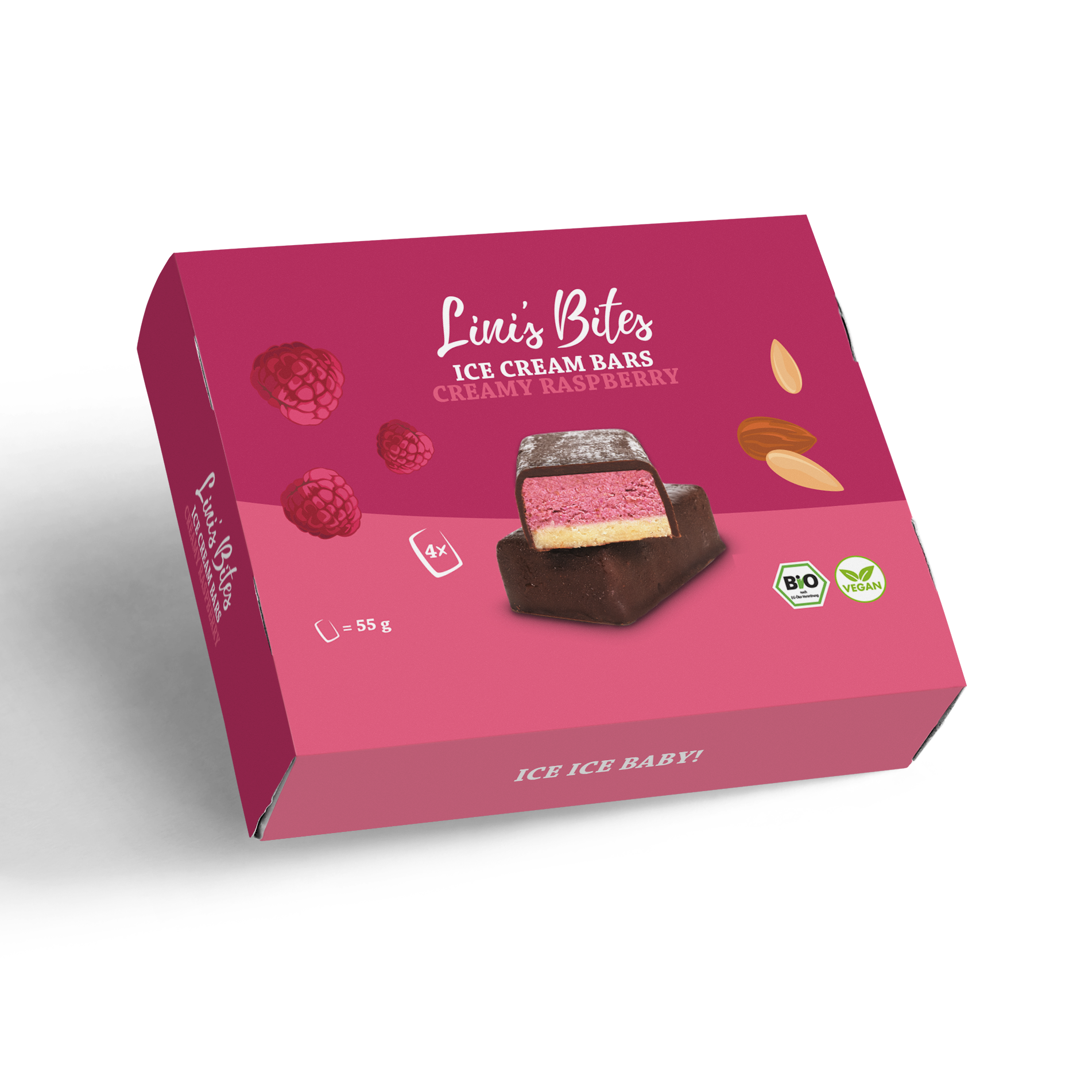 Bio Ice Cream Bars - Creamy Raspberry (4er Box) – Linis Bites
